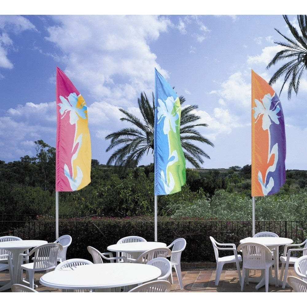 12 ft. Silver Colored Fiberglass Flagpole for Feather Flags. Hardware ...