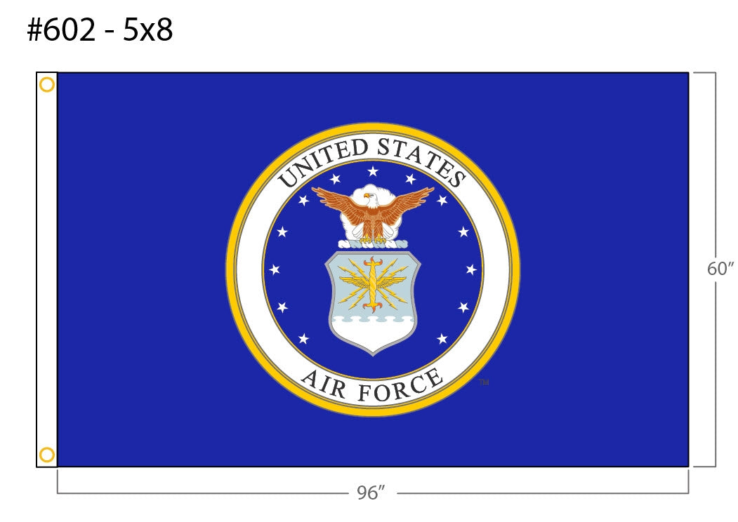 U.S. Air Force Military Flag 5 ft. x 8 ft. Nylon SolarGuard® Nyl-Glo ...